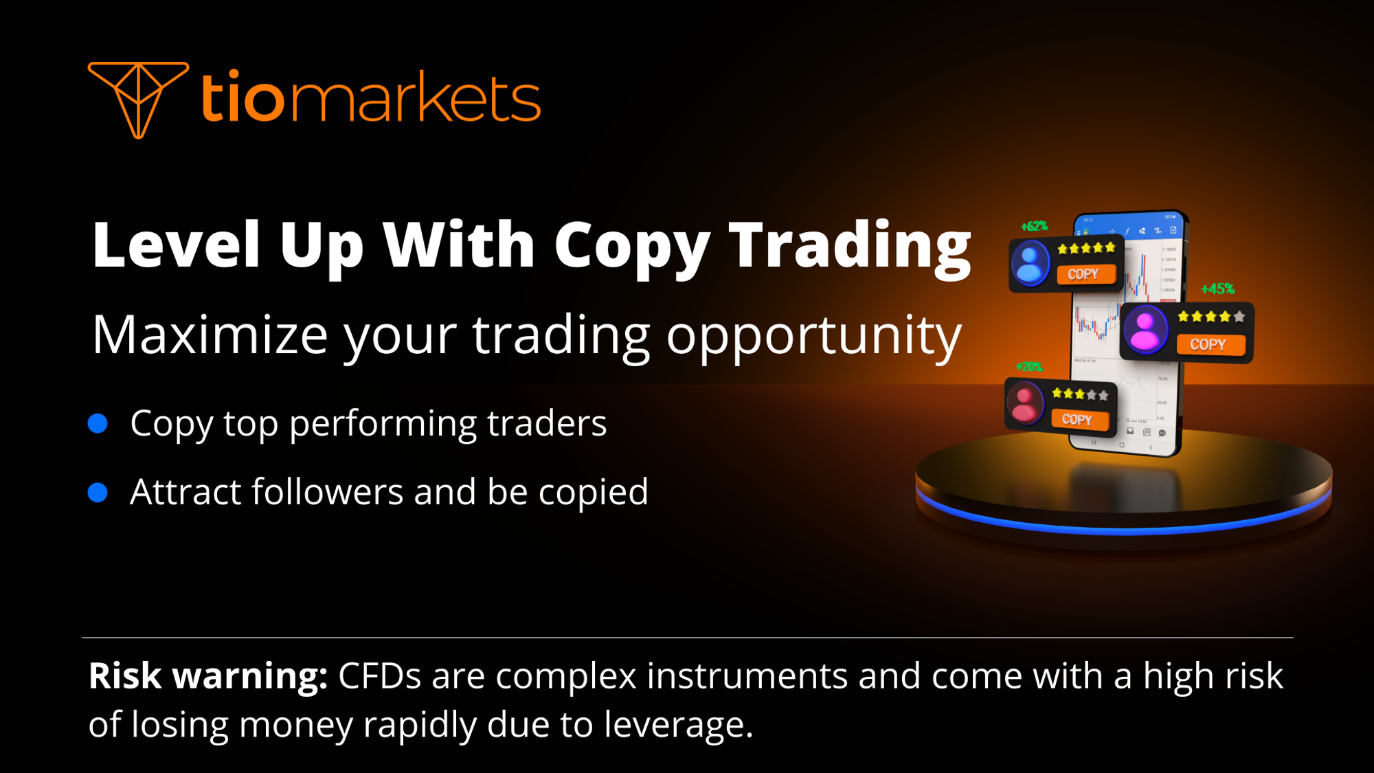 TIOmarkets | Copy trading account | Copy top performing traders